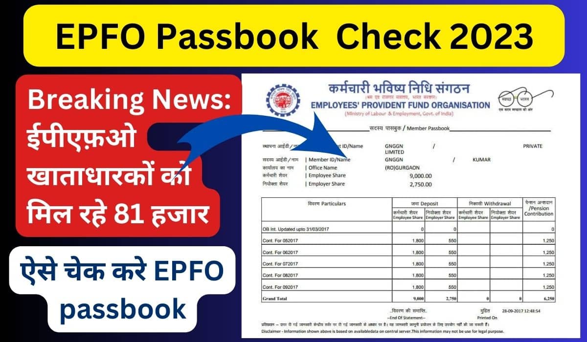 EPFO Passbook Check: सभी ईपीएफओ खाताधारकों को मिलेंगे 81 हजार
